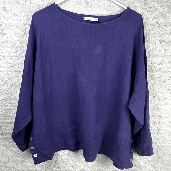 bryn Walker | Tops | Bryn Walker Purple 0 Linen Lagenlook Top Shell ...